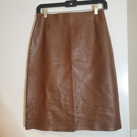 Skirts | Brown Leather Pencil Skirt | Poshmark
